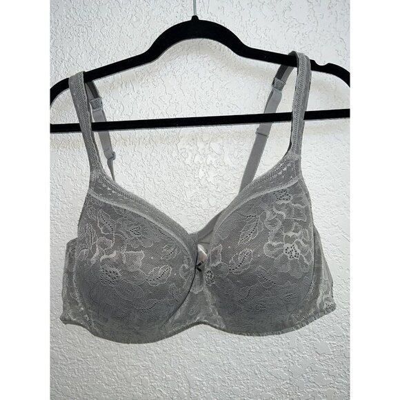 Cacique | Intimates & Sleepwear | Cacique Bra 44c Gray Lace Umderwire ...